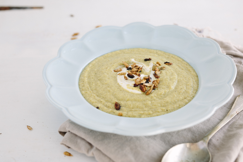 Broccoli Rabe Soup With Crunchy Spiced Seeds | FOOD MATTERS®