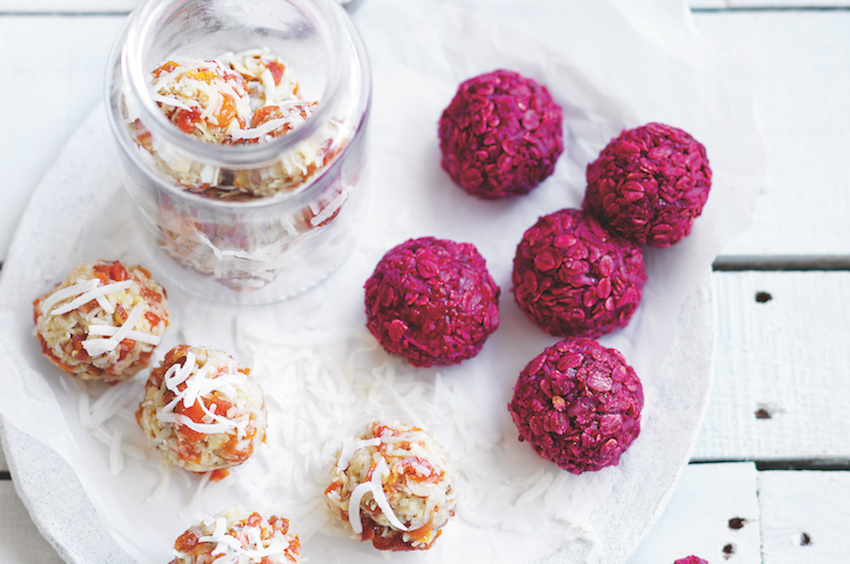 Raspberry Coconut Balls & Almond Tahini Balls | FOOD MATTERS®